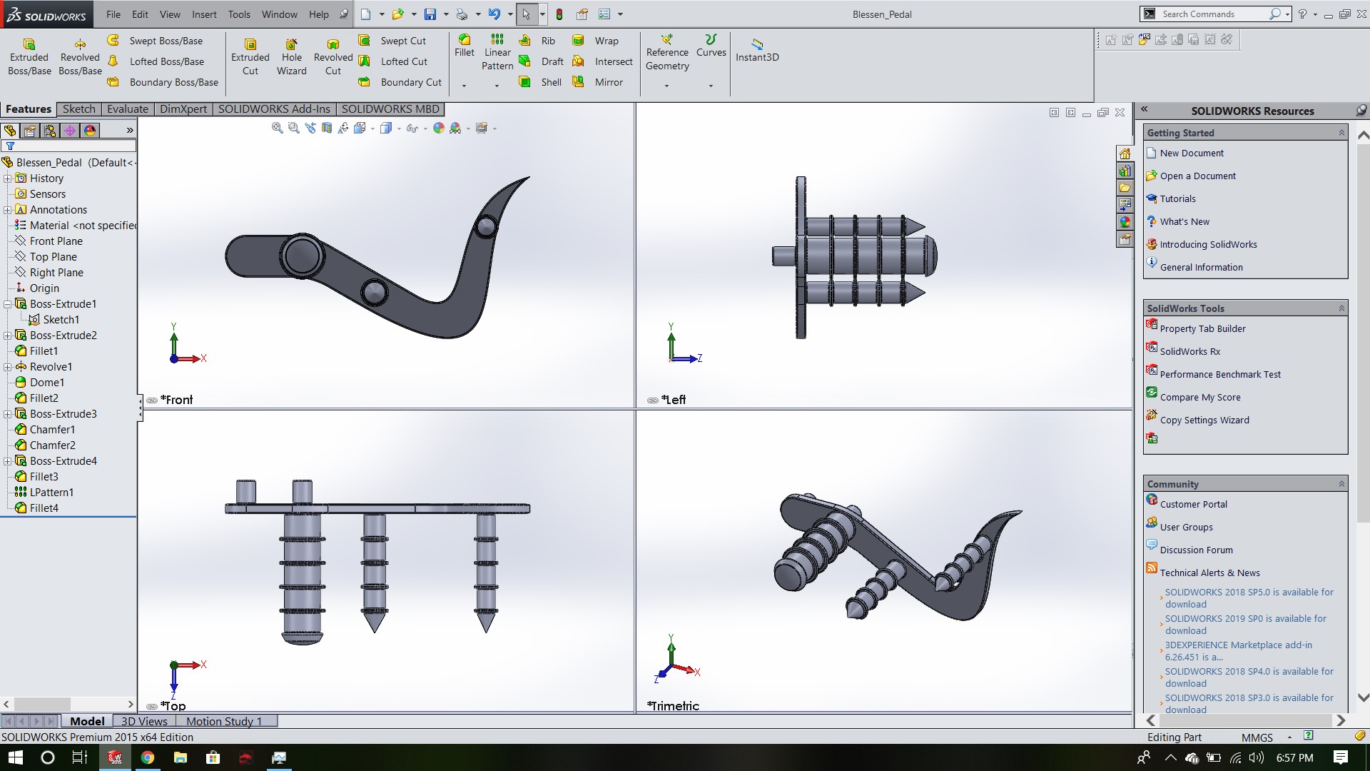 Understanding And Implementing Shell Feature Sketch Blocks And Linear Pattern In Solidworks