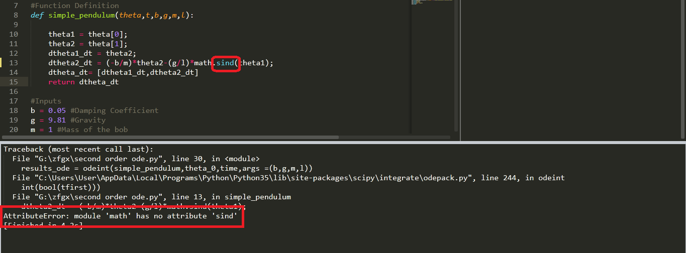 Simulation Of Simple Pendulum By Using Second Order ODE In Python - Projects - Skill-Lync