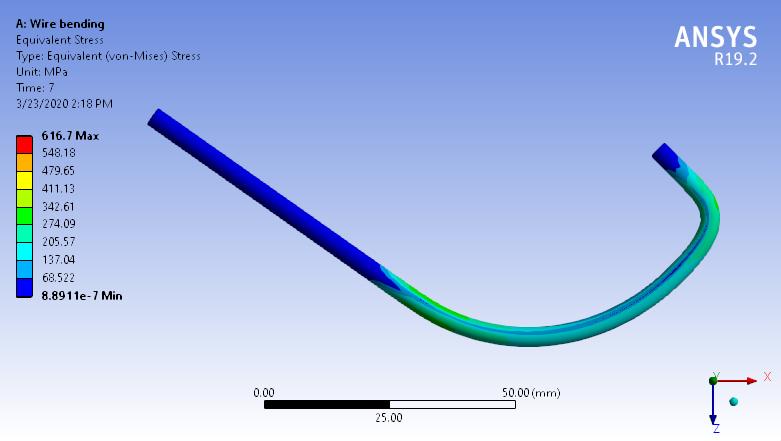 Simulation of Wire bending using ANSYS - Projects - Skill-Lync