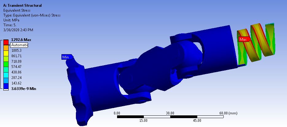 Stress Analysis of Double Universal Joint using ANSYS Workbench : Skill-Lync