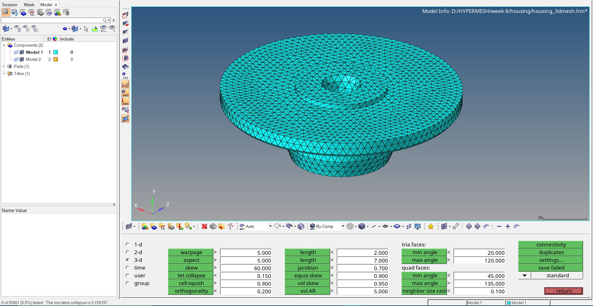 creating 3D mesh of housing parts using HYPERMESH : Skill-Lync