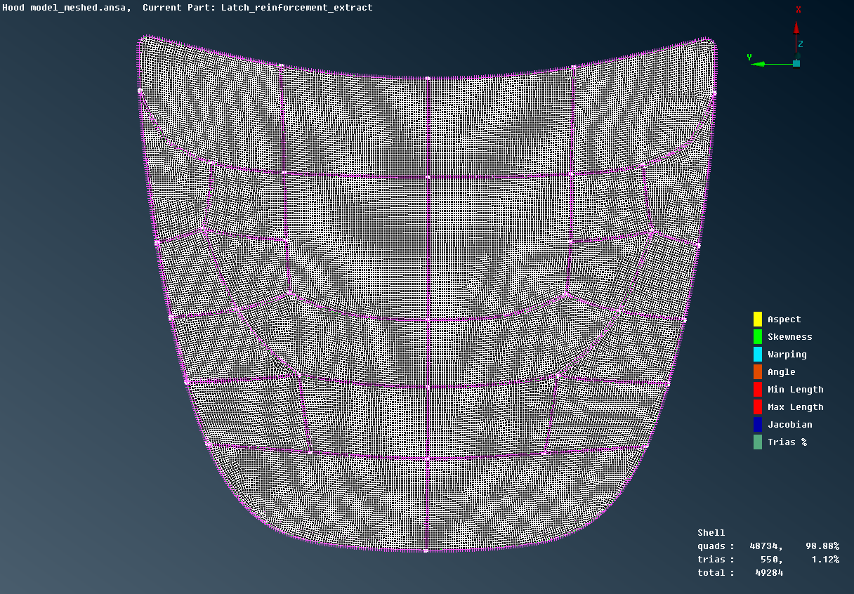 Mid surface extraction and Meshing of a car hood model using ANSA ...