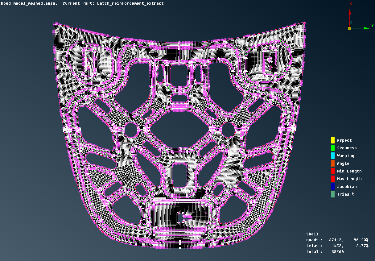 Mid surface extraction and Meshing of a car hood model using ANSA ...